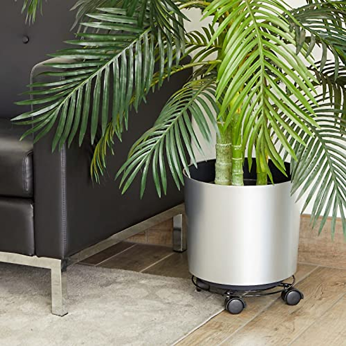 Bright Creations 4 Pack Metal Rolling Plant Stand Base, Planter Caddy with Wheels for Indoor and Outdoor Pots (10.6 Inches)