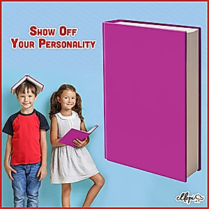 Easy Apply Stretchable Book Cover 1 Pack Magenta. Jumbo Jacket Fits Most Hardcover Textbooks Up to 9" x 11". Adhesive-Free, Nylon Fabric Protectors. Washable and Reusable School Supply for Students