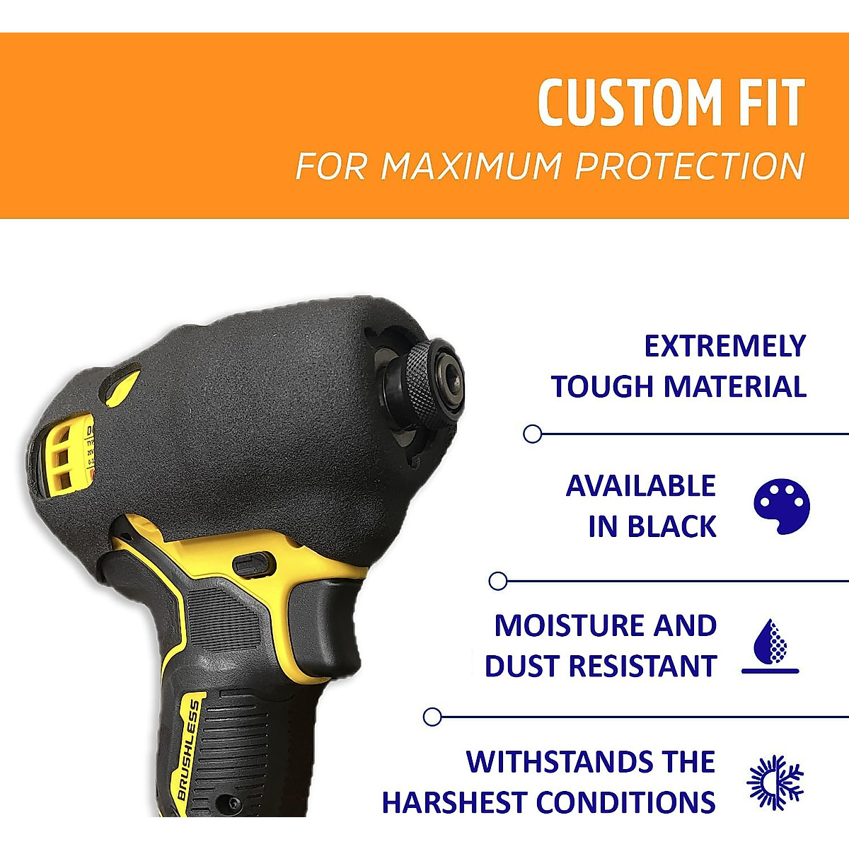 Protoco JB-95 Protective Cover Compatible with the Dewalt DCF809, DCF887, DCF890, 886, ¼” Hex Driver, Tool Cover