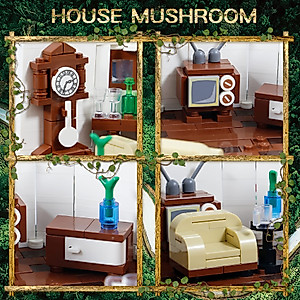 SAMYBLOCKS Mushroom House Building Blocks Sets(2233PCS),Creative Ideals Treehouse Building Blocks, Best Gift for 6+ Boys, Girls or Adults