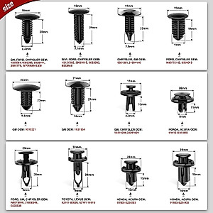 Nilight 240PCS Bumper Retainer Clips, Car Plastic Rivets Fasteners Remover Push Retainer Kit -Door Trim Panel Clips for Toyota GM Ford Honda Acura Chrysler,2 Years Warranty