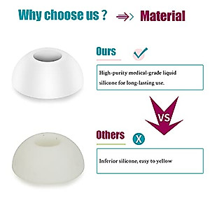 [3 Pairs] Pious AirPods Pro Silicone Replacement Ear Tips for AirPods Pro Accessories with a Portable Storage Box and fit The Charging case (White S/M/L)