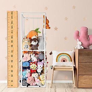Extra Large Stuffed Animal Storage for Corner Organizer,Premium PVC Material with Elastic Cord Hold Up to 150 Plush Toys,Stuffed Zoo Animal Holder and Collection for Playroom-Birthday Gift for Nursery