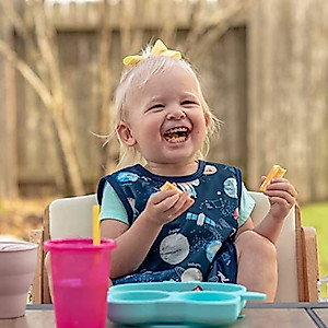 BapronBaby Outer Space Bapron - No Neck Tie Safer Bib for Baby & Toddler - Soft Waterproof Stain Resistant - Machine Washable - Sz Preschool 3-5yrs