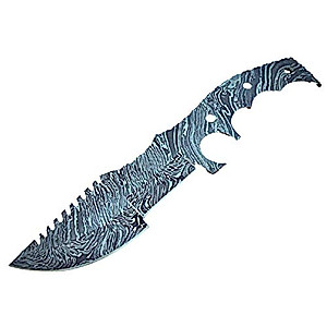 Poshland BB-17 Handmade Damascus Steel Blank Blade Full Tang Tracker Knife