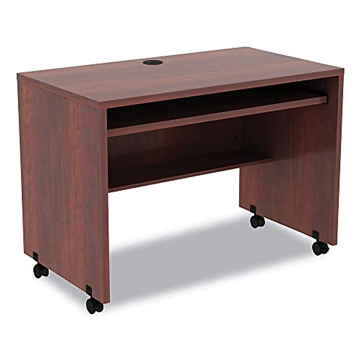 Alera ALEVA204224MC Valencia Series 41.38 in. x 23.63 in. x 30 in. Mobile Workstation Desk - Medium Cherry
