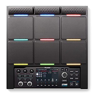 Alesis Strike Multipad - 9-Pad Percussion Instrument with Sampler, Looper, 2 Ins and Outs, Soundcard, Sample Loading via USB Thumb Drives and 4.3-Inch Display,Black