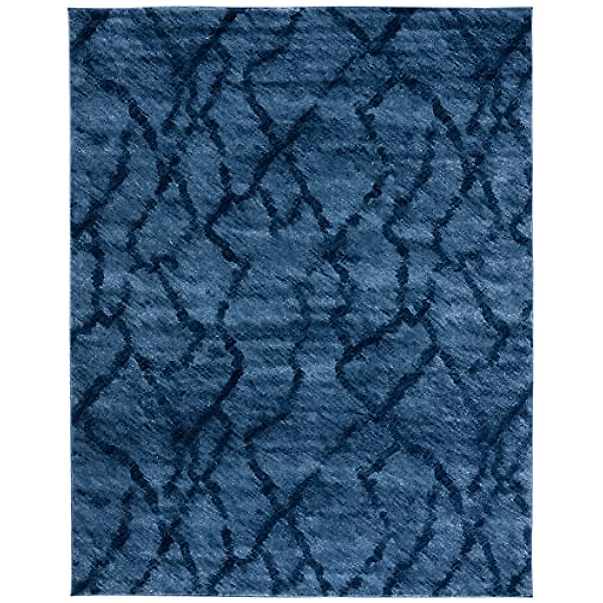 SAFAVIEH Retro Collection Area Rug - 8' x 10', Blue & Dark Blue, Modern Abstract Design, Non-Shedding & Easy Care, Ideal for High Traffic Areas in Living Room, Bedroom (RET2144-6570)