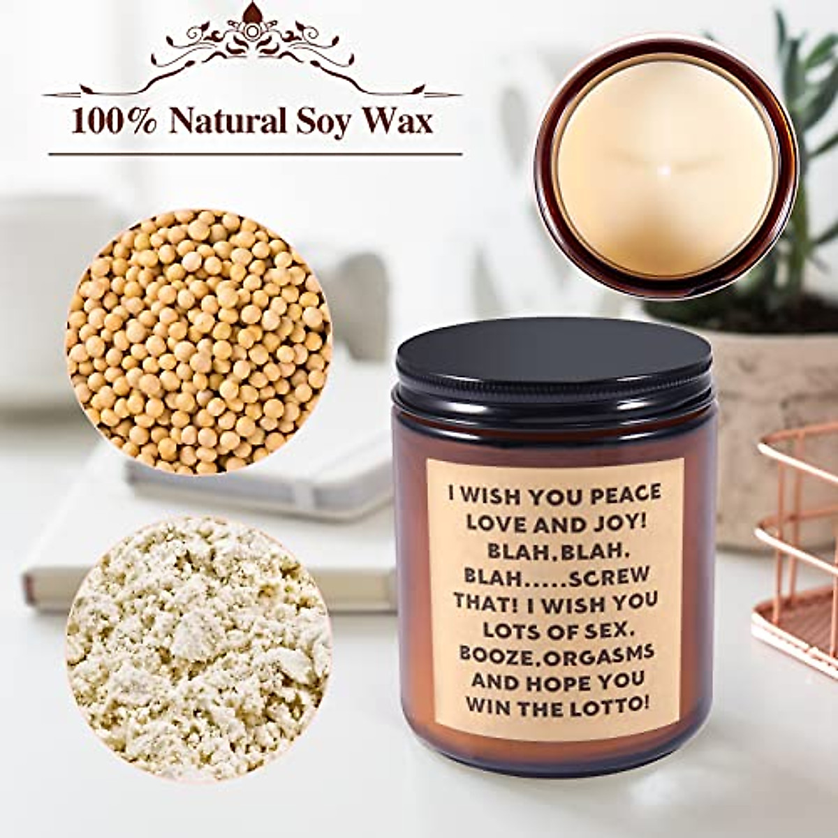 VteePck Birthday Gifts for Women, Friend Gifts for Women, Scented Soy Candles, Funny Birthday Gifts for Her Friends Wife Girlfriend, Bday Gift for Sister Coworker, Lavender Candle Gifts for Women