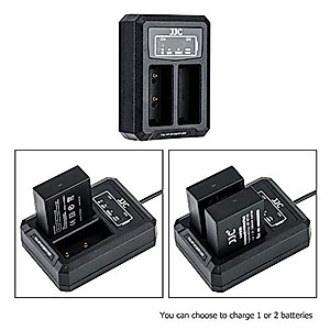 JJC NP-W126 Battery Charger USB Dual Slot for Fuji Fujifilm X-T3 X-T2 X-T1 X-S10 X-T30 X-T20 X-T10 X-T200 X-T100 X100V X100F X-H1 X-PRO3 X-PRO2 X-E4 X-E3 X-E2 X-E2S X-E1 X-A7 and More Fujifilm Cameras