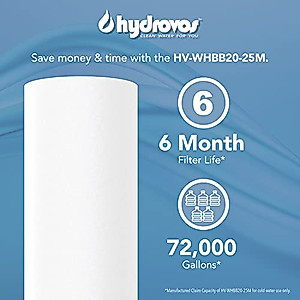 HYDROVOS 25 Micron 20" x 4.5" Sediment Water Filter, NSF Certified Replacement Cartridge for Whole House Water Filter System, Compatible with ECP5-BB, AP810-2, HDC3001, CP5-BB, SPC-45-1005, ECP1-20BB