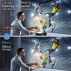 Akia Screens Projector With Screen - EliteProjector UST Bundle ALR Projector Screen CLR3 103 inch 16:9 and Outdoor Movie Screen 58 inch, Compatible with HDMI VGA USB Full HD, Built-in Speaker, Remote