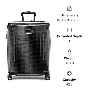 TUMI - Tegra-Lite Continental Expandable 4 Wheeled Carry-On - Carry On Suitcase for Travel - USB-C Port & Spinner Wheels - Black/Graphite