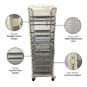 Formosa Covers | Bun Rack Cover For Bread Proofing Protecting Storage for Food, Pastry, Pizza Dough, Donut Sheet Pan Service Baked Goods Commercial Grade Side or Front Load 20 Tier, 26"W x 21"D x 63"H (All PVC Clear, White)