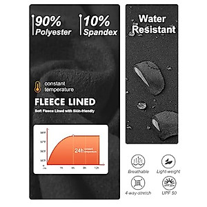 DEVOROPA Boys Sweatpants Fleece Lined Open Bottom Water Resistant Youth Athletic Joggers Thermal Pants Zipper Pockets Black L