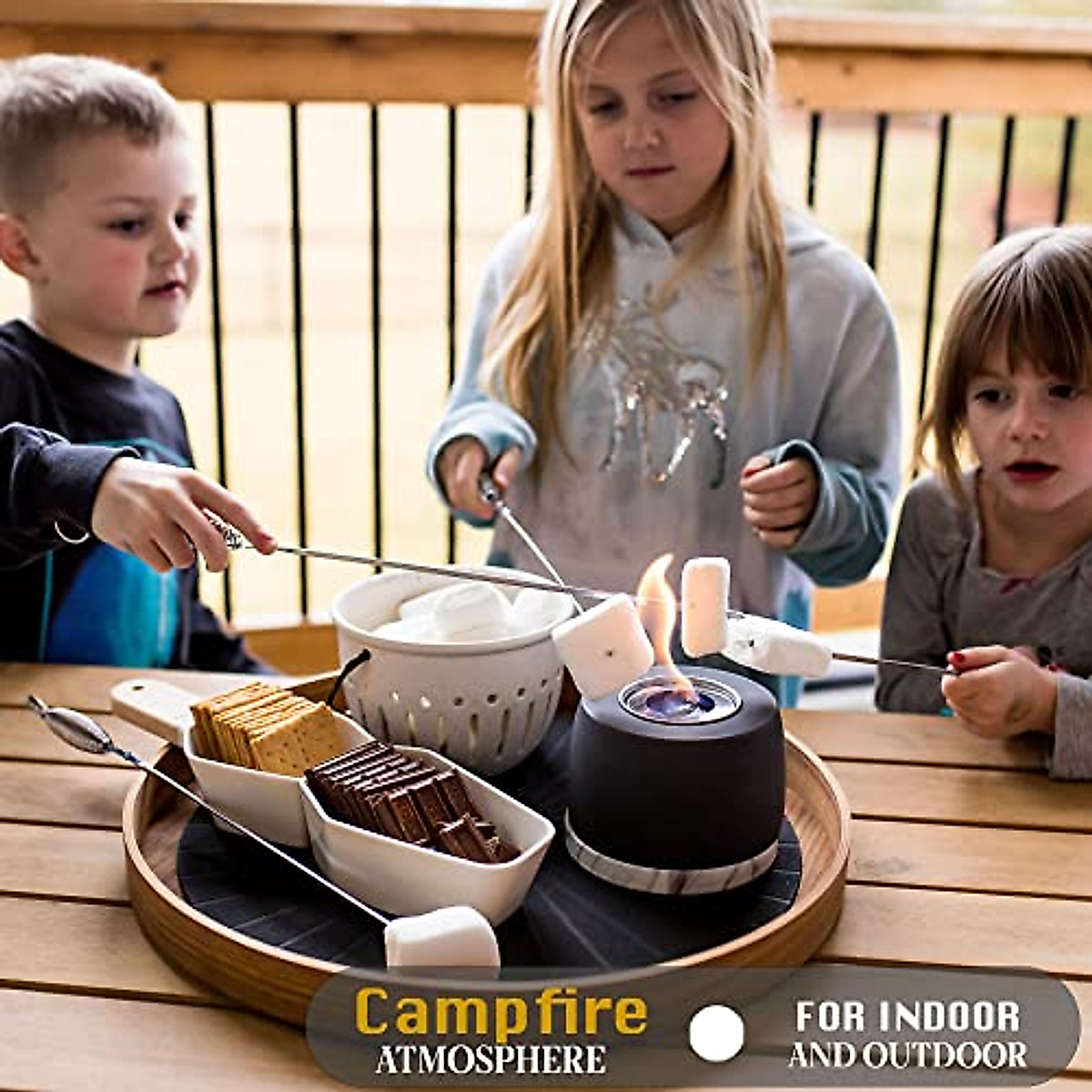 Walker's Fire Pit 4.5” W x 3.5” T Isopropyl Alcohol Concrete Portable Tabletop firepits for Smokeless Indoor, Decor, Gatherings and Parties On Patio Garden Backyard.