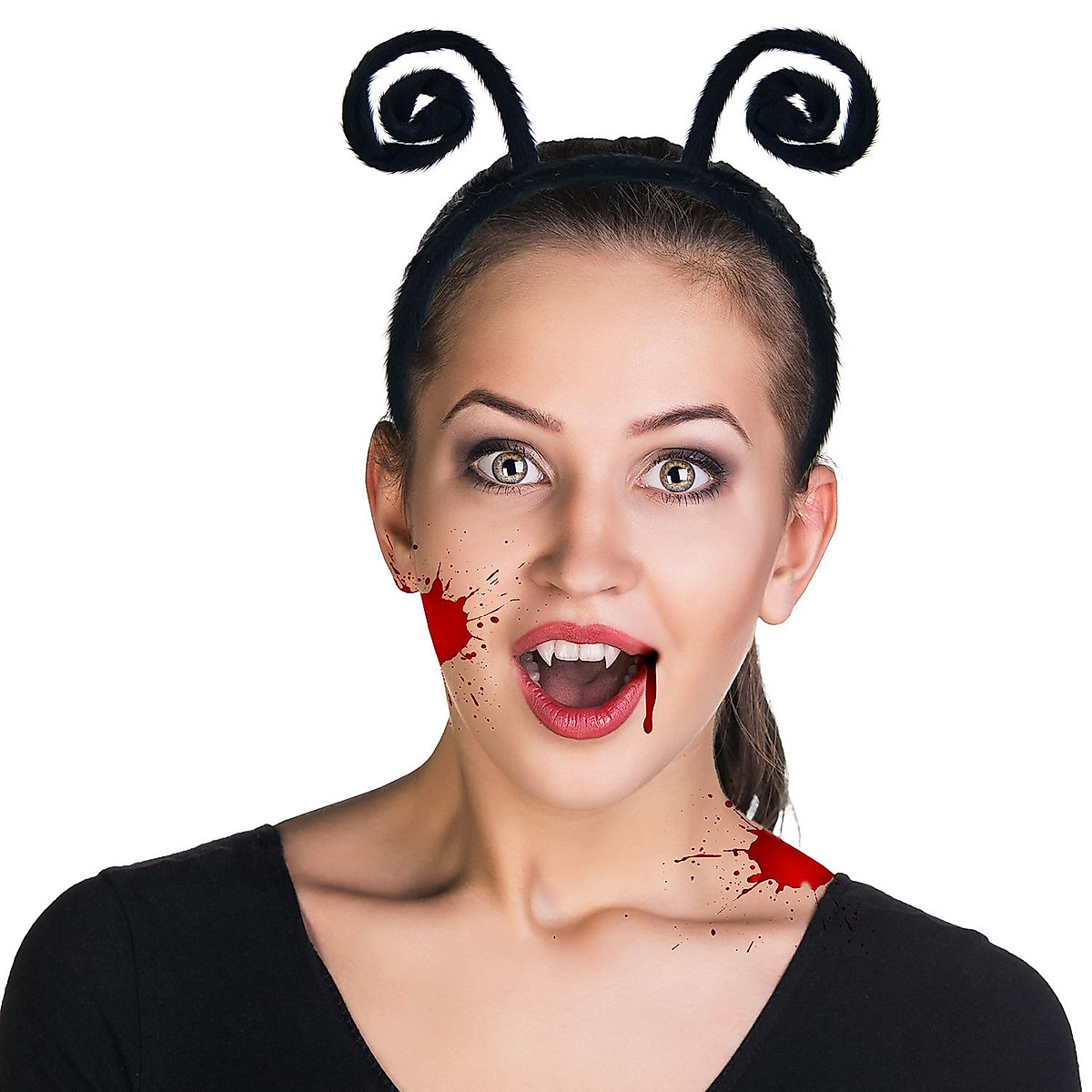 Coopay 8 Pack Butterfly Antenna Headband Black Velvet Headband for Halloween Party Costume Cosplay Dress Up Pretend Play Accessory