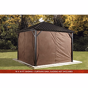 Sojag Accessories Set of 4 8' x 8' Curtains for Dakota Outdoor Gazebo, Brown