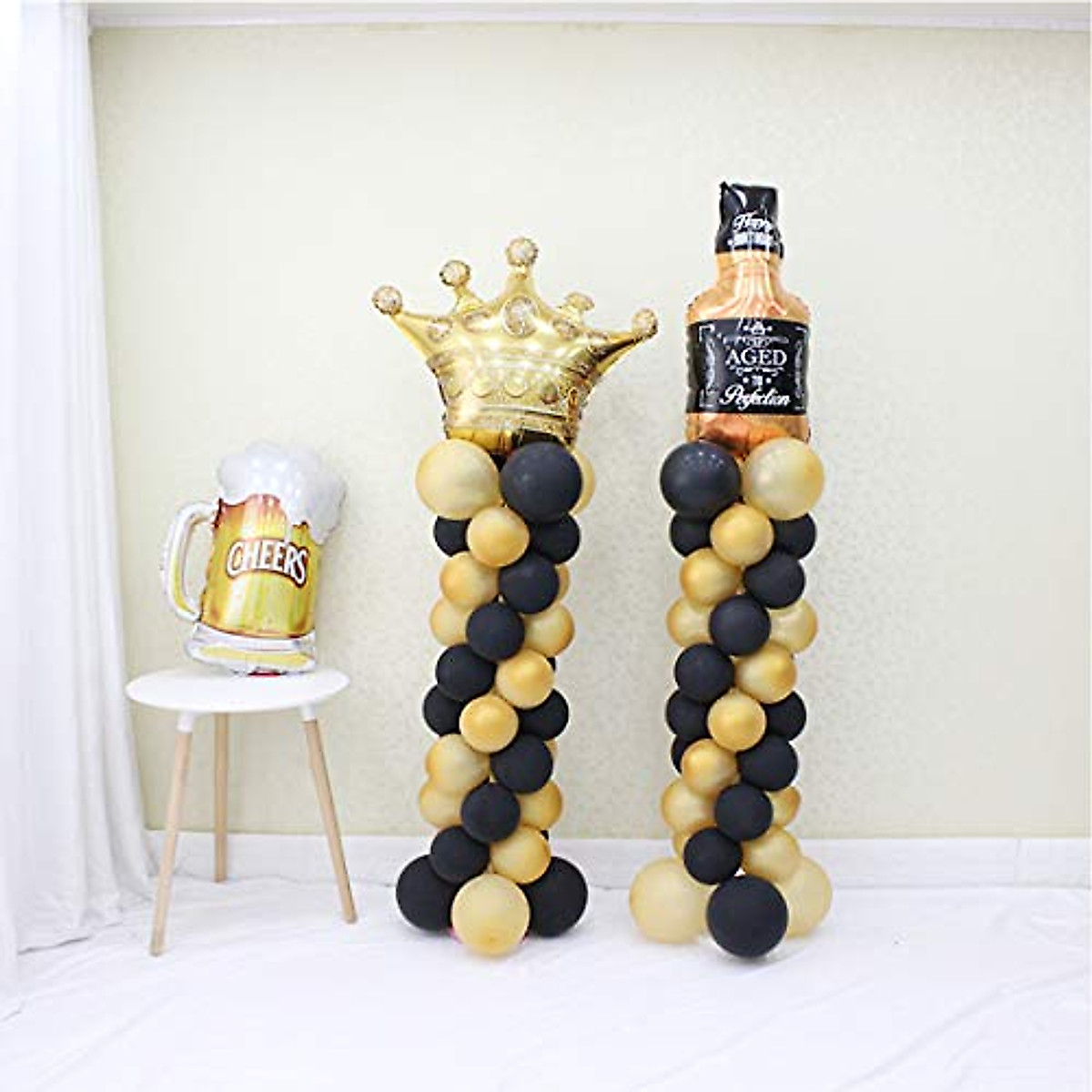 Beer Cup Balloons Set of 4, Beer Cup Helium Mylar Balloons Decor Fit for Summer Party, Beer Festival, Birthday Party and More, 27.5 x 22inch (Gold)