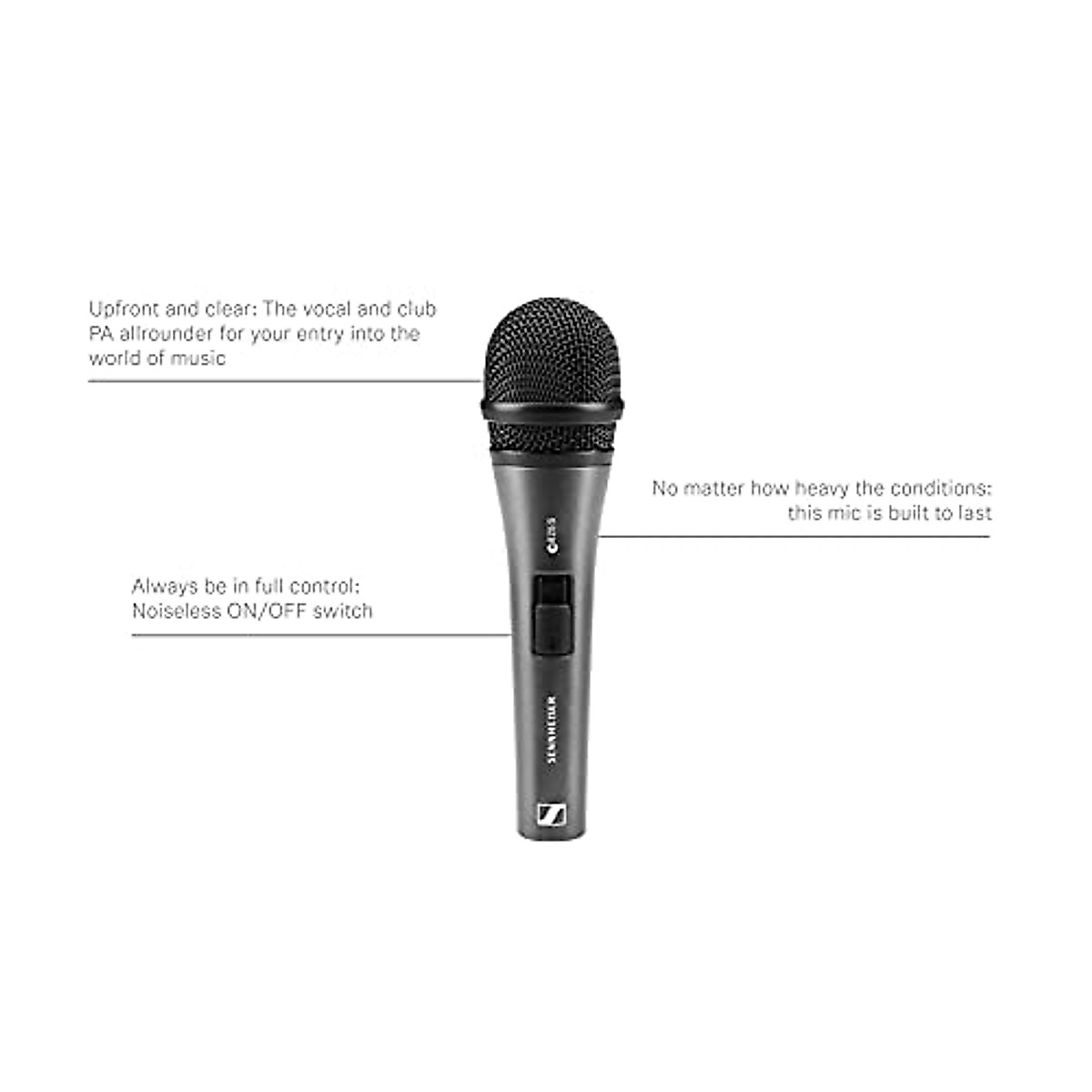 SENNHEISER E825-S Handheld Cardiod Dynamic Microphone with On/Off Switch