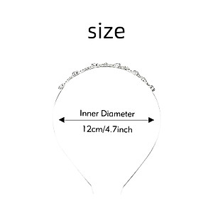 Lawie 8 Pack Sparkly Rhinestone Pearl Silver Metal Headbands,Double Slim Skinny Wire Hair Bands,Decorative Cross Hair Bands Accessories,Crown Tiara Hair Holder Fancy Hairbands for Women Girls