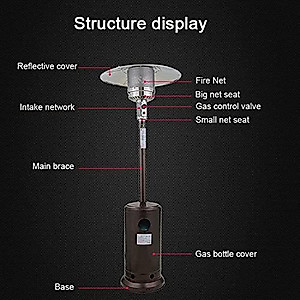 YAOJIA Outdoor Heaters Outdoor Patio Heater, Freestanding Indoor Heater, Quiet Operation, 13KW Propane Gas Heater for Commercial/Home, Garage,Garden