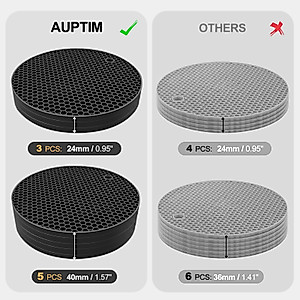 Ultra Thick 8mm Silicone Trivets for Hot Dishes Pots and Pans, Silicone Trivet Mat Hot Plates to Protect Table, Silicone Hot Pads for Kitchen Counter, Pot Holders, Black Trivet Set of 3