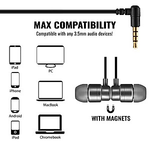 UliX Rider Wired Earbuds in-Ear Headphones, Earphones with Microphone, 5 Years Warranty, with Anti-Tangle, Reinforced Cable, 48 Ω Driver, Intense Bass, Ear Buds Phones for iPhone, iPad, Samsung