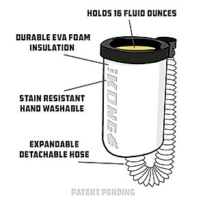 Skinny Can Kong. A Portable Can or Bottle Cooler/Cup with A Detachable, Expandable, Hose to Funnel Your Drink. (Pink)