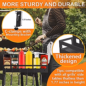 Black Griddle Caddy BBQ Caddy Designed for Blackstone Griddle Space-saving Grill Accessories Tool Free Holder Griddle Accessories for Outdoor Grill Metal
