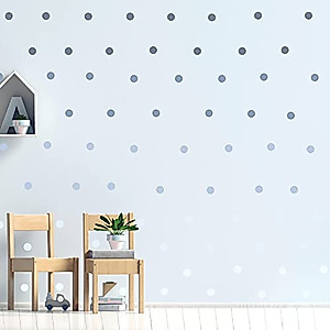 Blue Polka Dot Wall Decals - 150 2-inch Blue boho rainbow wall decal dots for wall | removable wall stickers boho nursery decor boy or girl | polka dot classroom decor vinyl wall decal dots | boho wall decals peel and stick blue rainbow dot stickers