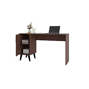 Manhattan Comfort Hogan Office Desk, Dark Brown