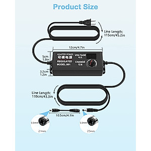 Aclorol Universal AC/DC Power Supply Adapter 48W AC 100-240V to DC 24V 2A 15V 12V 9V 6V 5V 3V 1A 1.5A 1000mA Power Supplies Adjustable Switching AC Adapter with Polarity Converter & 14 Tips