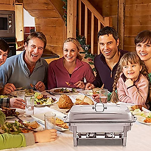 Naviocean Chafing Dish Buffet Set Chafers and Buffet Food Warmers for Parties 8 QT Chafing Servers Dish Stainless Steel Food Catering Chafers for Catering Event Buffet Banquet (2 Packs)