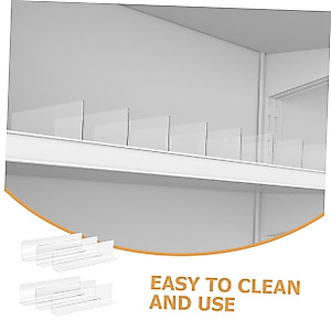 HOOTNEE 30 Pcs Supermarket Sorting Baffle Commodity Divider Clear Dividers for Shelves Clear Shelf Dividers for Closets Tall Shelf Dividers for Wire Shelves Clear Toy Blocker Plastic