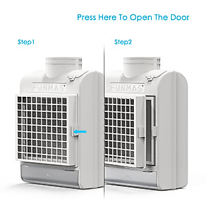 FUNMAS 3-in-1 Indoor Dryer Vent, Stainless Steel Screen Filter, Polyester Filter and Water Drawer System, Upgrade Safety Vent Flap, with 4 Pieces Polyester Filters, For Electric Clothes Dryers