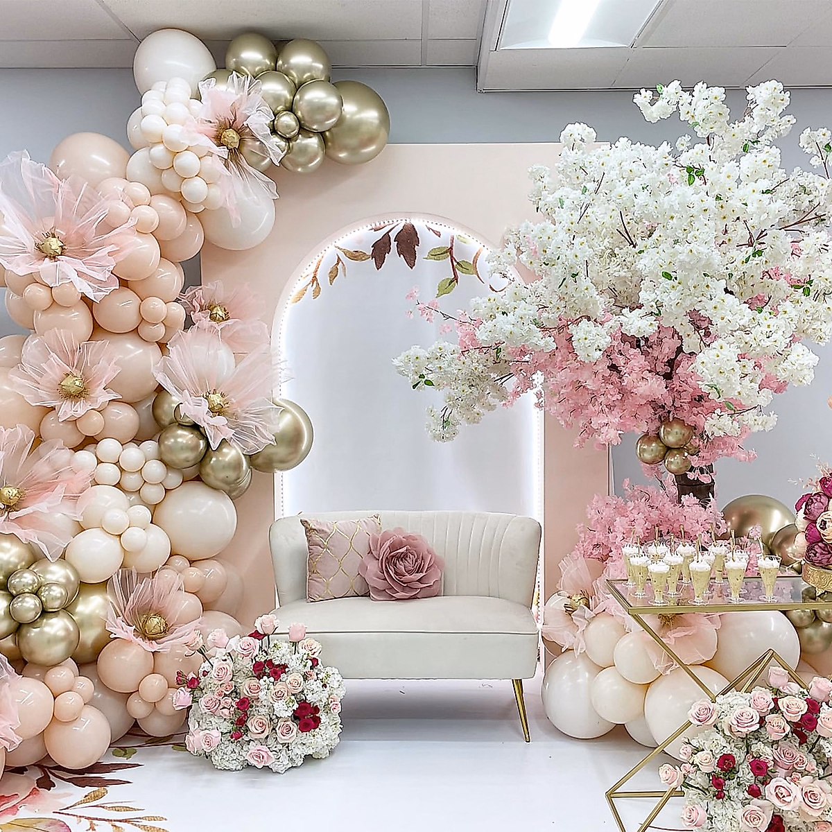 Dusty Pink Balloons, 100 Packs 5 Inch Nude Pink Latex Balloons, Retro Pale Pink Party Balloons, Boho Pastel Pink Helium Balloons for Boho Girls Women Birthday Baby Shower Wedding Bridal Valentines Day