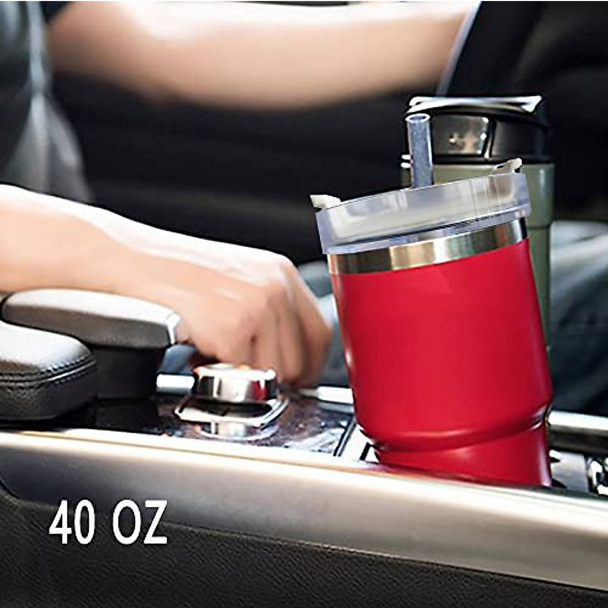 Tumbler Lids 40 OZ Replacement Compatible for Stanley Adventure Quencher Travel Tumbler Cup Lid Plastic Rotation and Cover Set for Quencher H2.0 FlowState 64 oz Lid