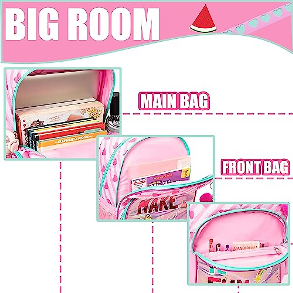 ZBAOGTW Rolling Backpack for Girls Kids Backpack with Wheels for School Trolley Rolling Backpack for Kindergarten Elementary