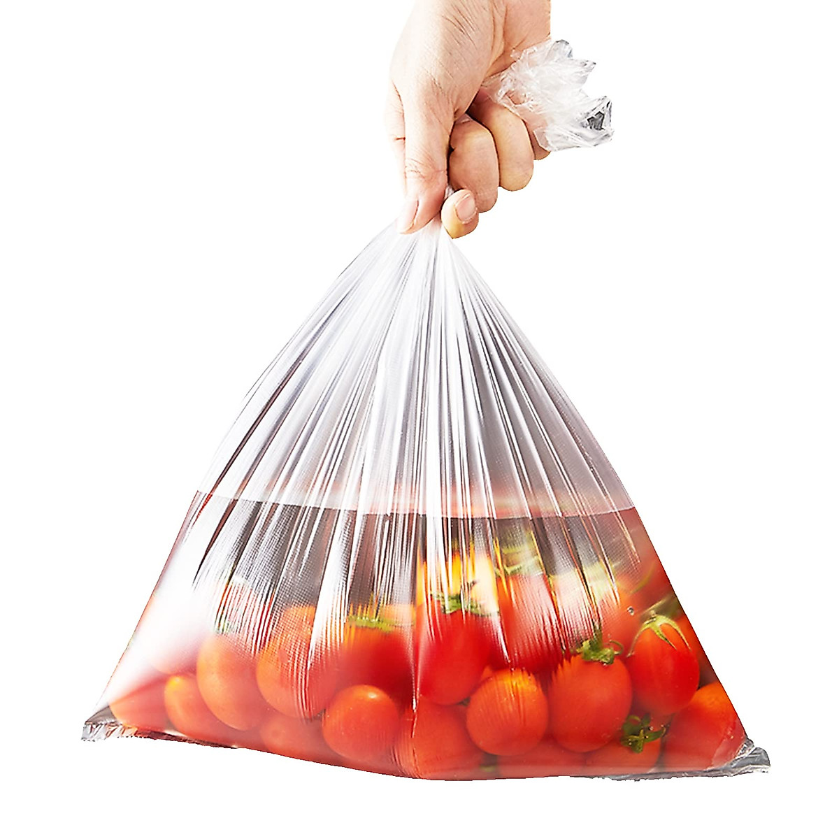 Tapsin 12x20 Plastic Produce Bags on a Roll - Clear Plastic Bags for Food, Vegetable, Fruits, Bread, Pet Bags and Grocery Clear Bag- 350 Bags/Roll (2 Rolls)