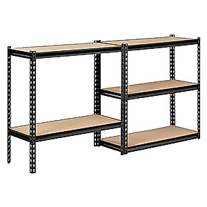 Edsal UR341472BLK Steel Storage Rack, 5 Adjustable Shelves, 3200 lb. Capacity, 72" Height x 34" Width x 14" Depth, Black