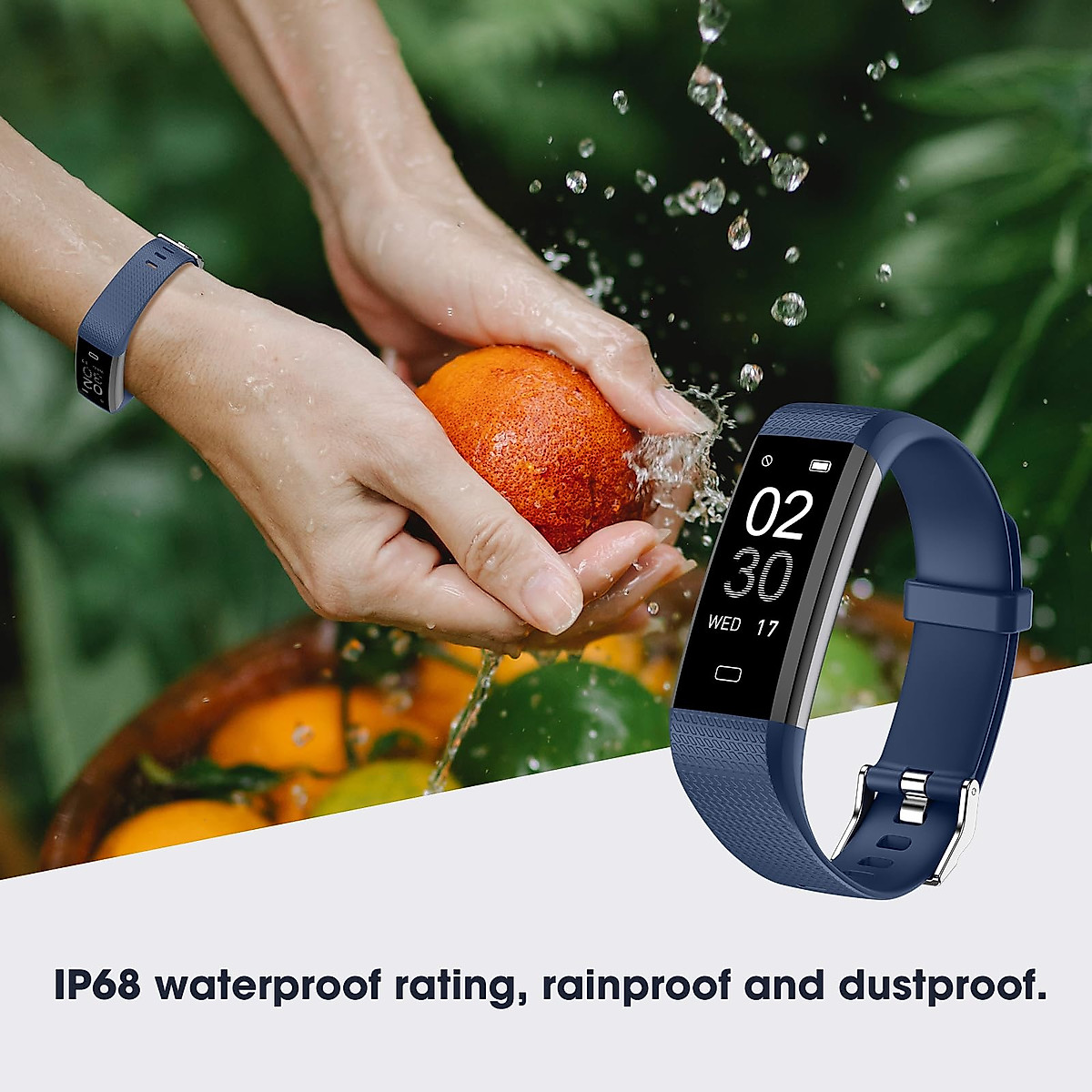 Kummel Fitness Tracker with Heart Rate Blood Oxygen Monitor, Activity Tracker Sleep Monitor Health Tracker, Smart Watch Pedometer Step Calories Counter, Fitness Watches for Men Women