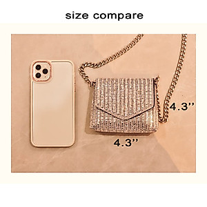 Mini Purse Rhinestone Silver Clutch Evening Bags Diamond Glitter for Women Bling Sparkly Crystal Handbag Wedding Event (silver)