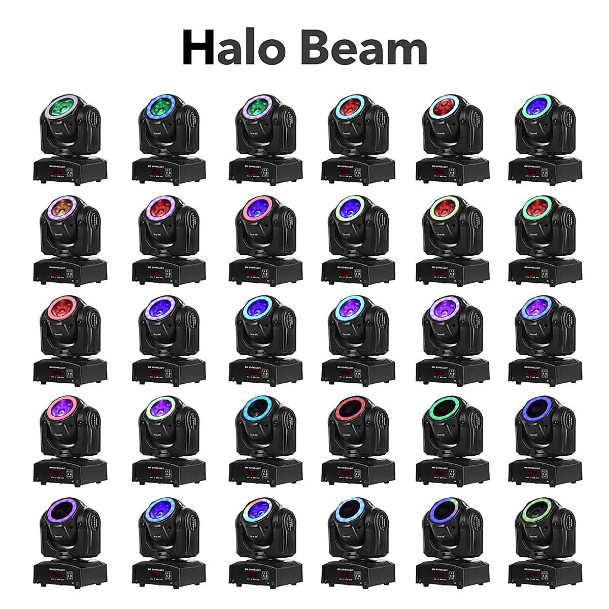 Moving Head dj Lights,RIUKOE Stage Light Halo Beam Light Led Moving Head 60w DMX Sound for Clubs Musical Shows Party Disco