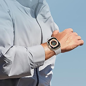 Blinddarm iWatch Luxury Design Band for Apple Watch Ultra/Ultra2 Band 49mm 45mm 44mm 42mmfor Men, Skin Soft Silicone Rubber Band with Stainless Steel Adapter for Apple Watch Band for iWatch Series 8 7