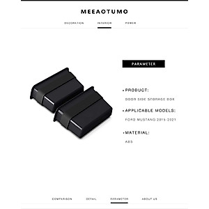 Door Side Storage Box Interior Accessories for Ford Mustang 2015-2024