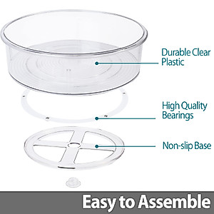 LotFancy Lazy Susan Organizer, Pack of 2, 12” and 10” Round Lazy Susan Turntable for Cabinet, Clear Plastic Rotating Storage Container for Table, Pantry
