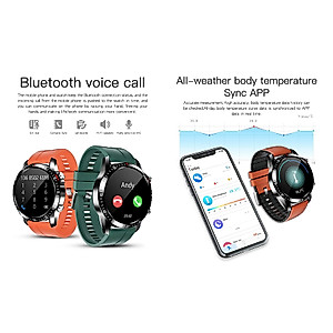 KRG Kerunga Business Sports Smart Watch Compatible with iPhone and Android/with Bluetooth Calling/Heart Rate/Sleep Tracker/IP67 (Black Silicone Strap Style, KRG-K29, 10*1.8*0.5inch