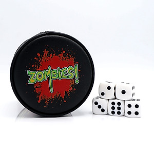Luck Lab Zombies Dice Cup Including 5 Dice - Red Velvet Interior for Quiet Shaking - Use for Zombie Dice Liars Dice RFP Yahtzee Board Games, Black