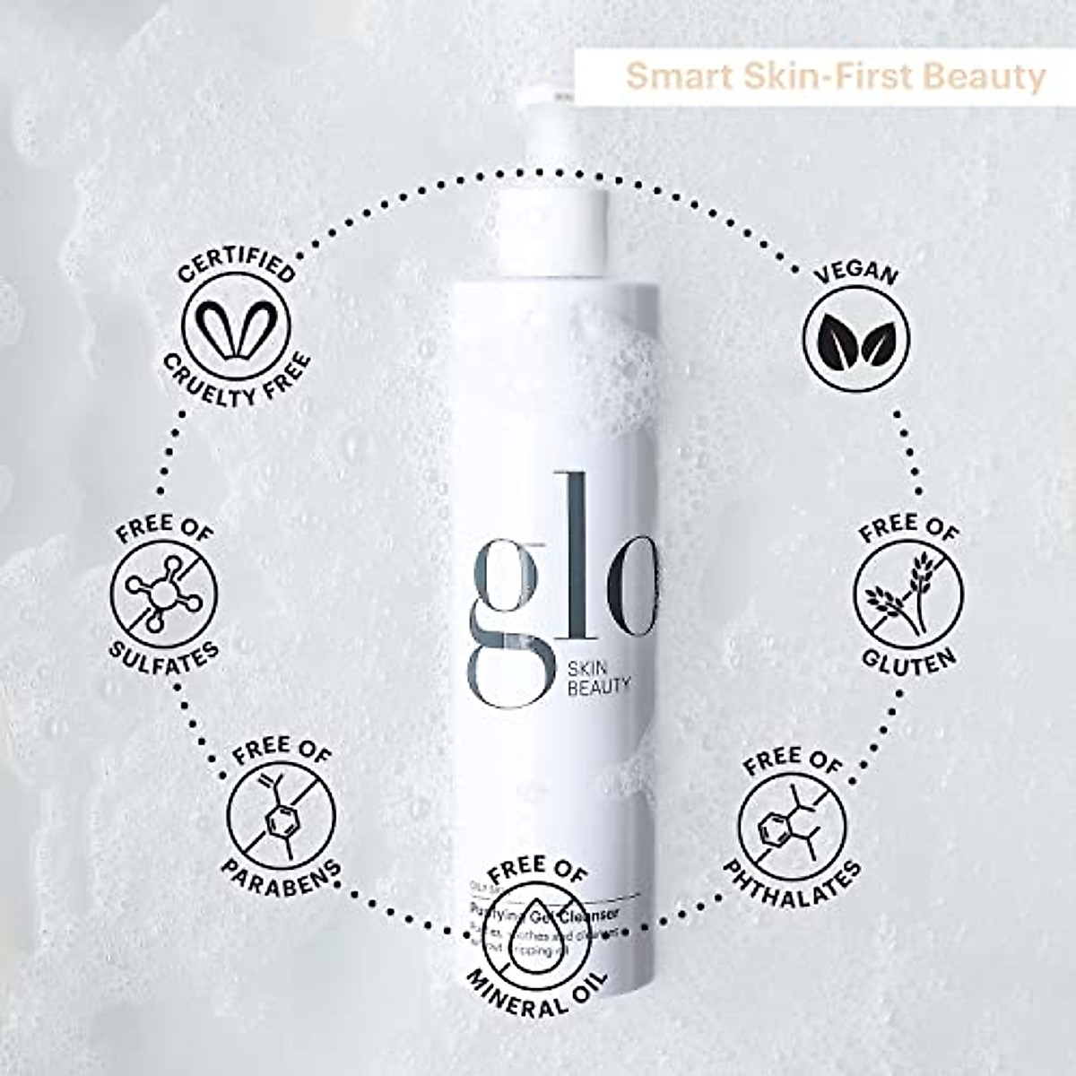 Glo Skin Beauty Purifying Gel Cleanser - Salicylic Acid Face Wash Targets Clogged Pores, Excess Oil & Breakouts - Gently Exfoliates and Minimizes the Appearance of Fine Lines